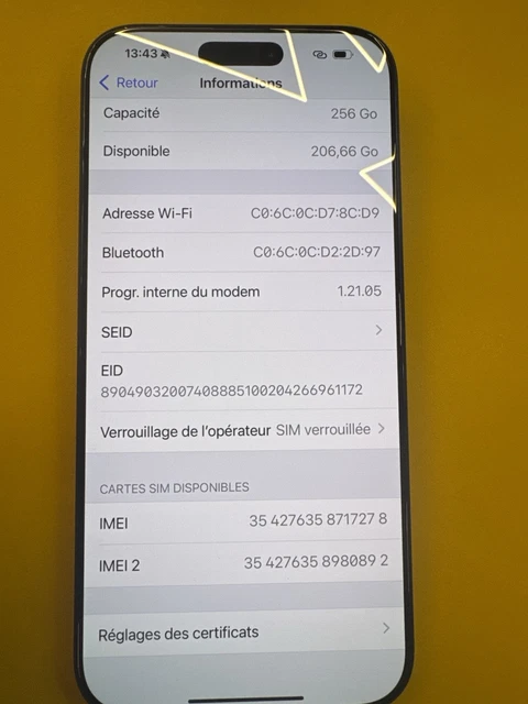 IPHONE 16 PRO max 256 ATT 🇺🇸. 2 Esim Only No Physical Sim Slot EUR 255 ...
