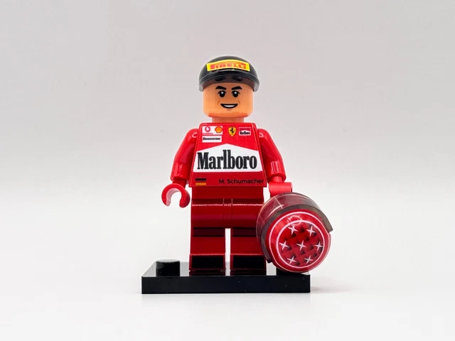 LEGO F1 FORMULA 1 Minifigure Racing Driver Michael Schumacher Ferrari ...