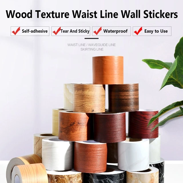 LINE VINYL DECALS Wall Border Stickers Baseboard Wood Waist Line ...