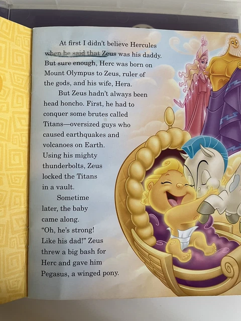 1997 DISNEY’S HERCULES Read Along Book & Cassette Tape narrated by ...