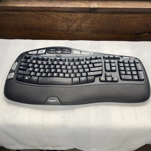 LOGITECH K350 WAVE Wireless Keyboard, Ergonomic Curved KEYBOARD ONLY ...