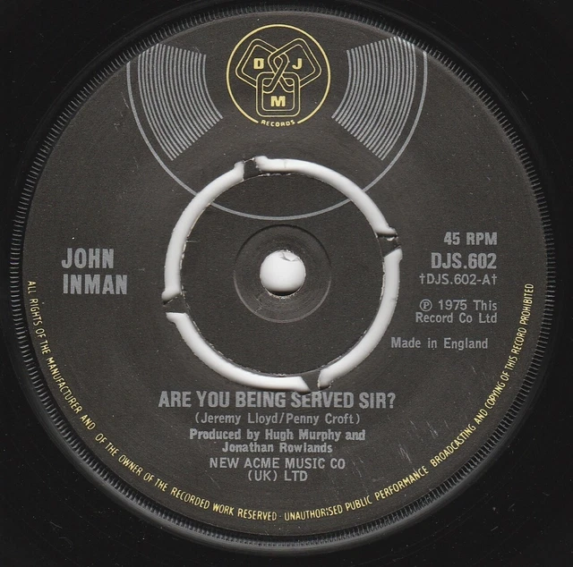 John Inman Are You Being Served Sir 7 Vinyl Very Good £150