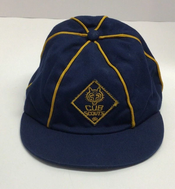 VINTAGE 1960S CUB SCOUTS BSA Blue Gold Uniform HAT Boy Scout Official ...