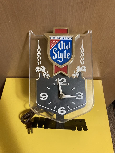 Vintage Heilemans Old Style Beer Advertising Clock Sign With Bracket £8581 Picclick Uk