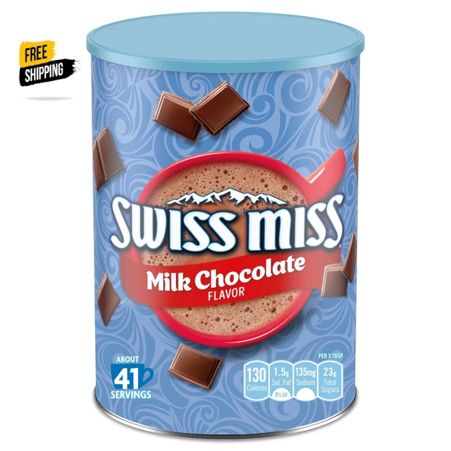 SWISS MISS MILK Chocolate Flavored Hot Cocoa Mix, 45.68 Oz Canister (2 Pack) £17.89 - PicClick UK
