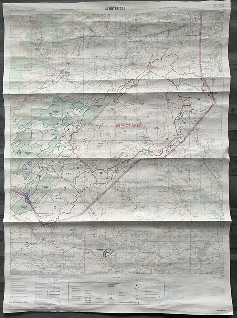 BRITISH ARMY TRAINING Area Map Sennybridge Scale 1/25000 Edition 1-GSGS ...