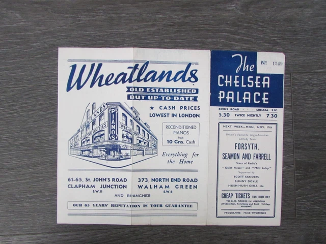 THE ANGLO POLISH Ballet Original 1941 ww2 Chelsea Palace Theatre ...