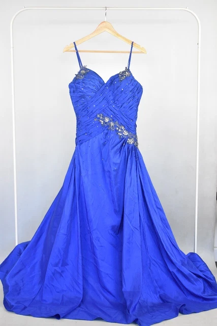 ROBE D'OCCASION/PROM BLEU Marcia Ann Royal coupe et éclats spaghetti ...