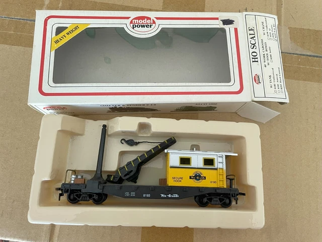 MODEL POWER HO Scale Rio Grande Black / Yellow Mow Jib Crane Car ...