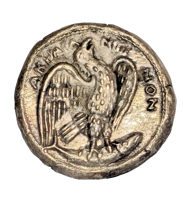 RARE ANCIENT GREEK TETRADRACHM AKRAGAS SICILY SILVER COIN EAGLE-15,3gr ...