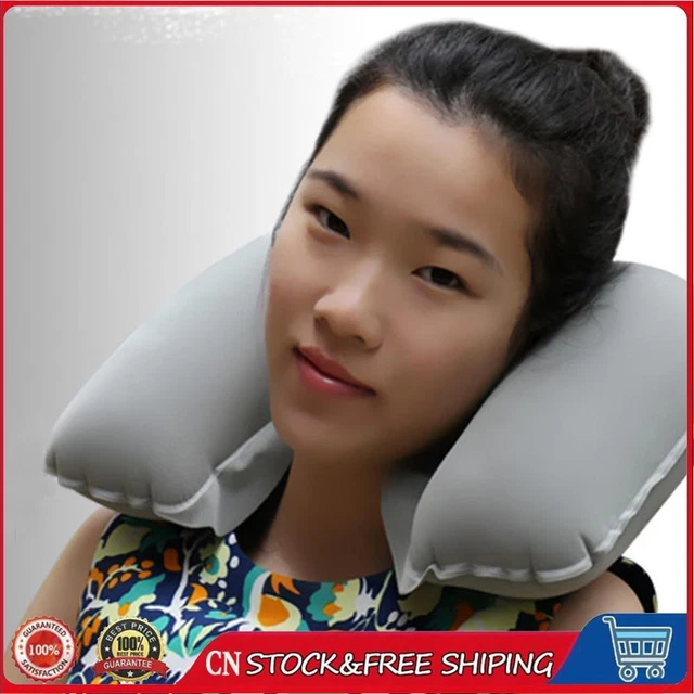 PVC U-SHAPED INFLATABLE Pillows Portable Sleeping Break Neck Pillow ...