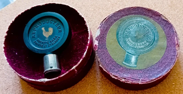 #2 ANTIQUE READING Head Gramophones Phonographs PATHE the REPRODUCER ...