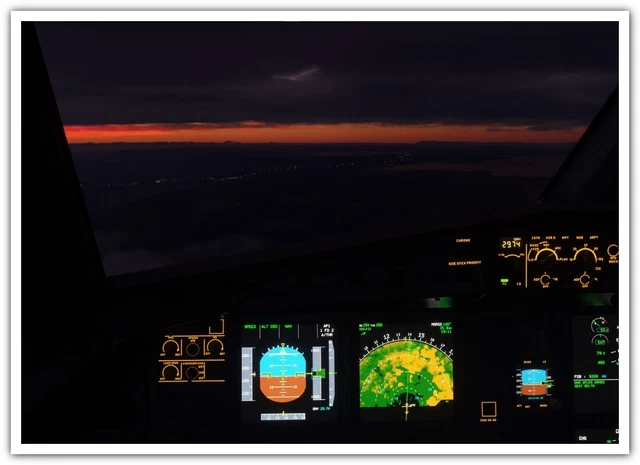 FLIGHT SIMULATOR FLYING Airbus A320 sky clouds cockpit aircraft ...