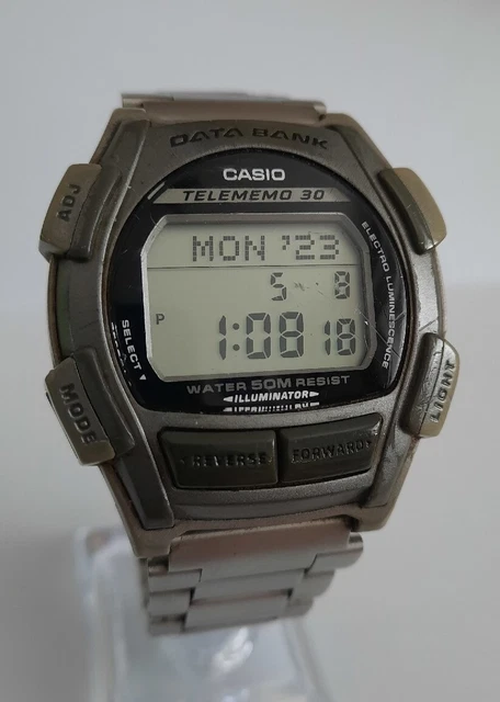 VINTAGE CASIO DB-35H Data Bank Telememo 30 Digital Men’s Quartz Watch ...