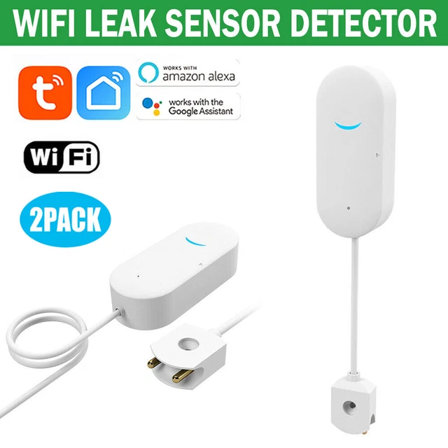 2 PACK SMART WiFi Water Leak Sensor Flood Leakage Level Alarm Detectors ...