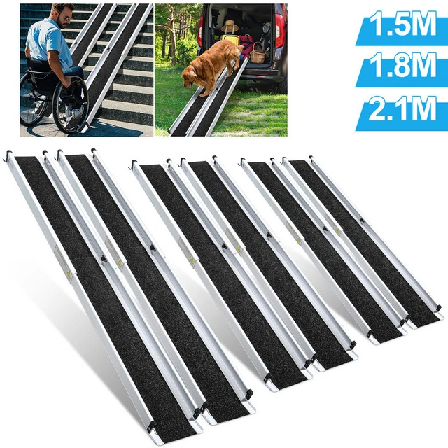 ROLLSTUHLRAMPE AUFFAHRRAMPE ALU Klappbar Teleskop-Rampe Rollirampe Rampe EUR 118,99 - PicClick DE