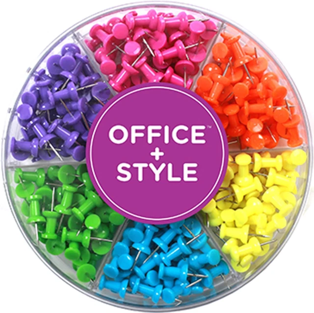 DECORATIVE MULTI-COLORED PUSH Pins for Home & Office, Six Colors for ...