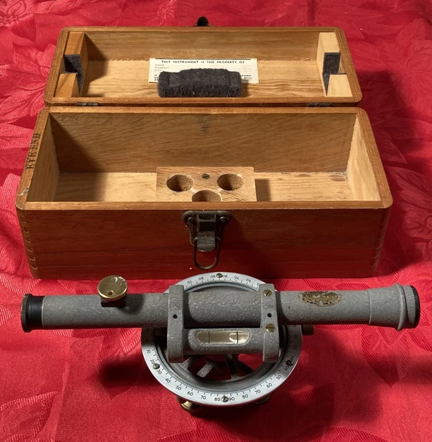 VINTAGE SURVEY TOOL Transit Level David White with Box Nice Brass AS-IS ...