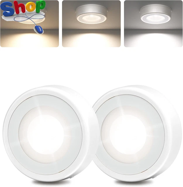 LED PUCK LIGHTS, Rechargeable Battery Touch Light, 2.5'' Mini Tap ...