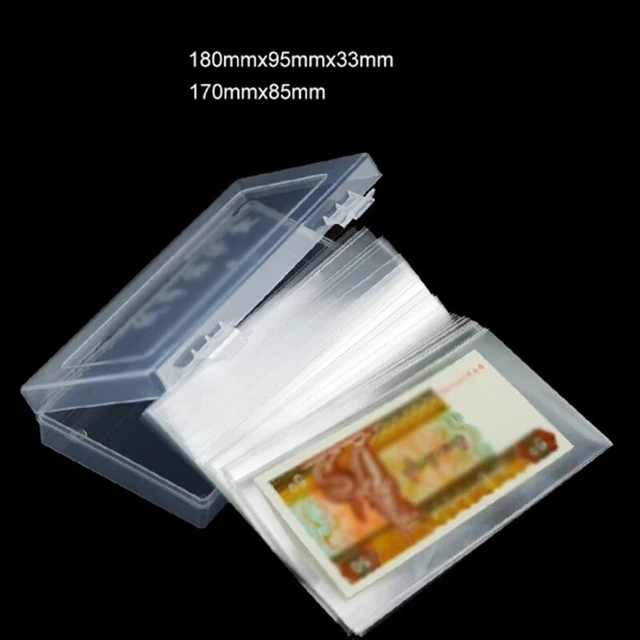 100 X PLASTIC Banknotes Bags Money Protection Box Storage Bag ...