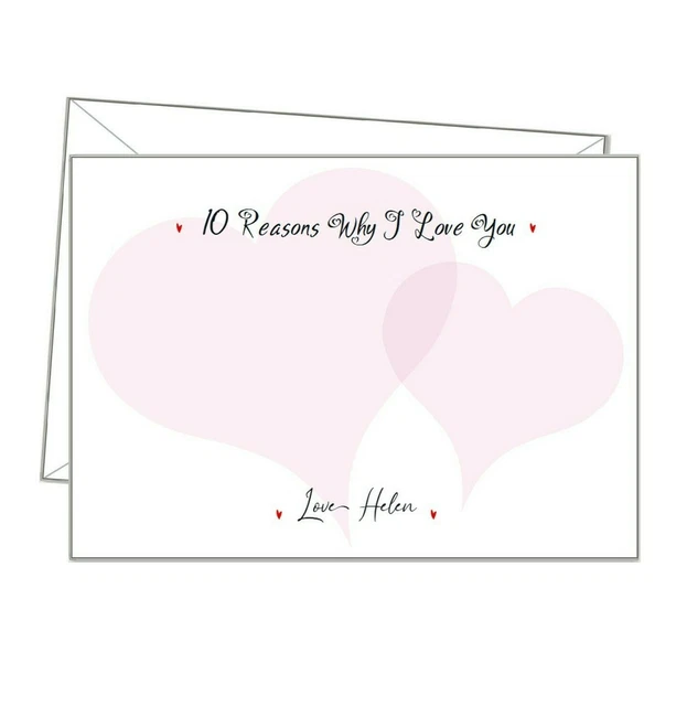REASONS WHY I Love You, Valentines personalised cards, girlfriend ...