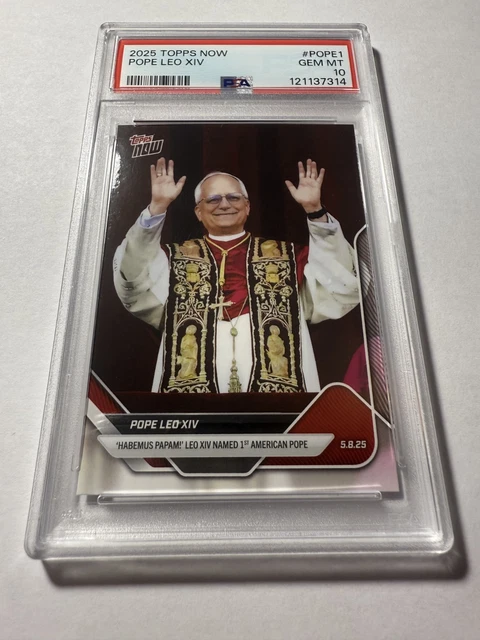 2025 TOPPS NOW #Pope1 Pope Leo Xiv Psa 10 Gem Mint £44.09 - PicClick UK