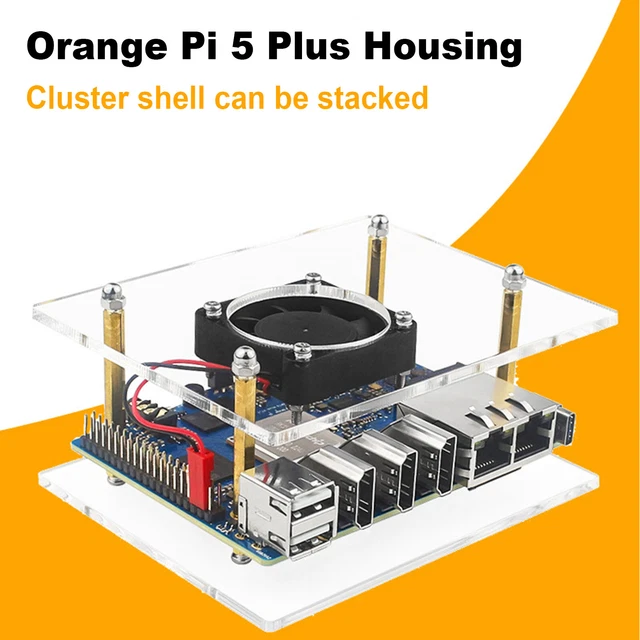 ORANGE PI 5 Plus One-Layer Cluster Acrylic Shell Orangepi Protective ...