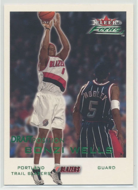BONZI WELLS 2000-01 Fleer Focus Draft Position /100 #146 Portland Trail ...