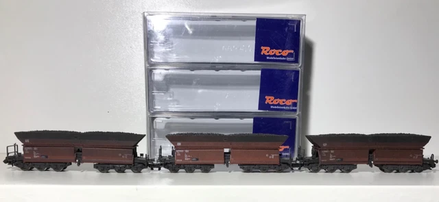 ROCO 25040 SET mit 3 Schüttgutwagen, gealtert, einmalige Auflage, OVP ...