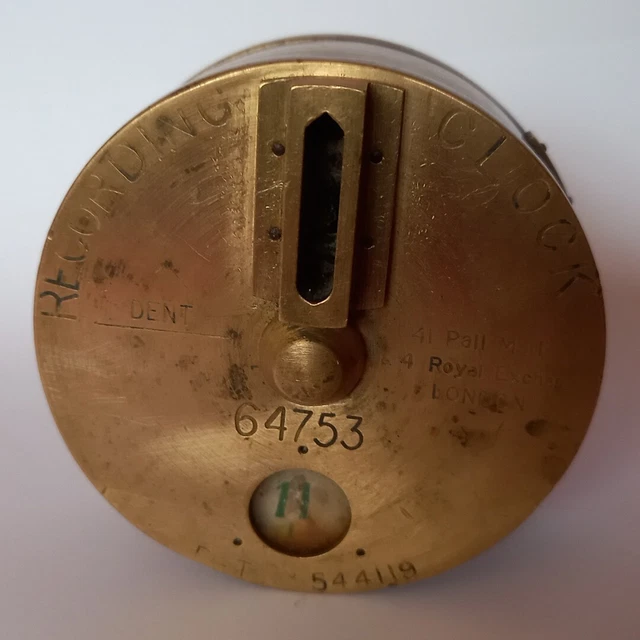 VINTAGE BRASS RECORDING Clock By Dent Pall Mall/Royal Exchange London £ ...