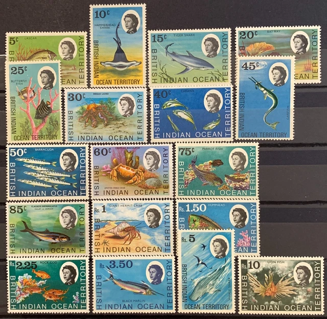 B.I.O.T. MARINE Life Stamp Set. SG16/30. 1968. MNH. A934 £4.99 ...