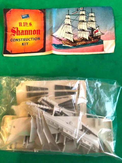 1954 AIRFIX H.m.s.shannon Sail Ship Model Kit Loose Header Sheet ...