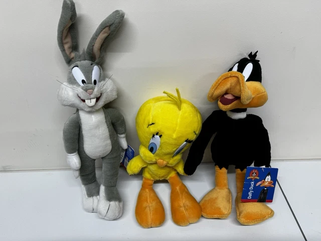 LOONY TUNES TWEETY Pie, Bugs Bunny & Daffy Duck Plush Soft Toy ...