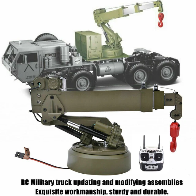 HG P803 RC Army LKW Militärtruck 1/12 Crane Lifting Arm Assembly+Remote ...