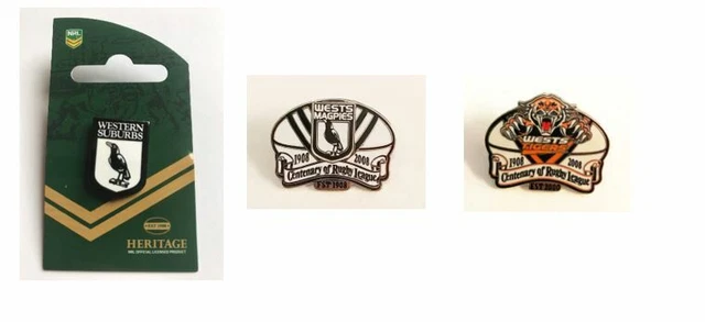 SET OF 3 Western Suburb Magpies Heritage Logo Pin, Magpies & Wests ...