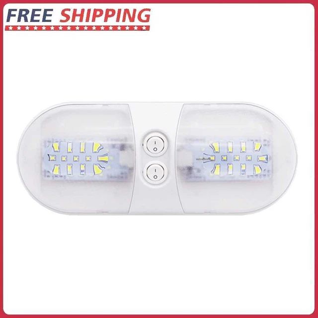 12V DC 48 LED RV Boat Ceiling Light Double Switch Dome Lamp for Marine ...