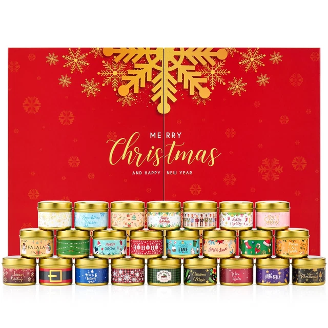 CANDLE ADVENT CALENDAR 2025 Adult Women, 24 Day Scented Candle ...