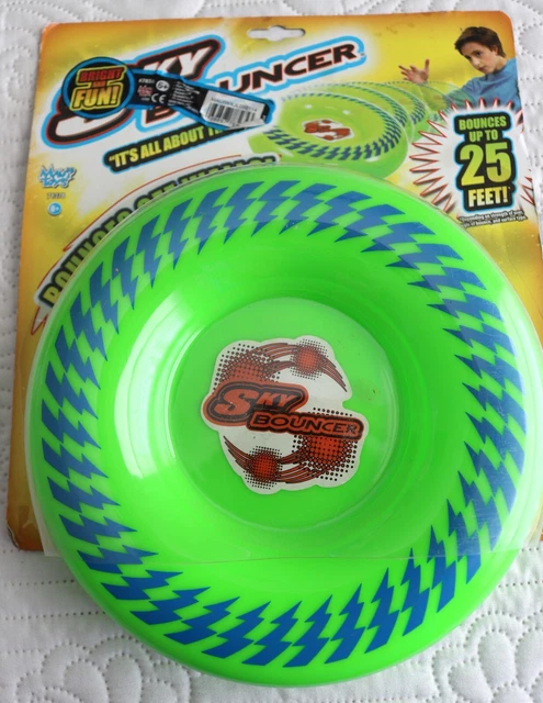 MAUI TOYS SKY Bouncer Flying Disc 8" Neon Green Bounce Bounces Frisbee ...