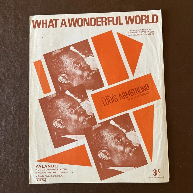 ORIGINAL 1967 SHEET Music. What A Wonderful World by Louis Armstrong ...