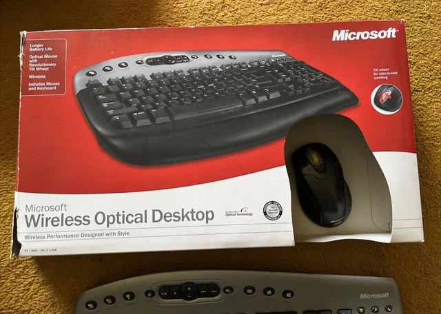 MICROSOFT WIRELESS OPTICAL Desktop Keyboard 1.0A Mouse, palm rest ...
