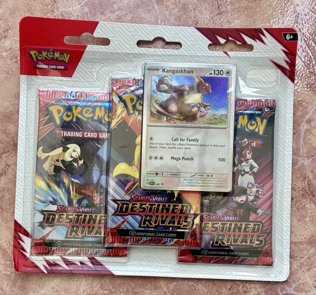 POKEMON TCG SV10 Destined Rivals 3 Packs Triple Blister w/ Kangaskhan ...