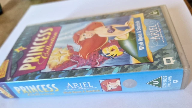 DISNEY PRINCESS COLLECTION Glitter Ariel Little Mermaid VHS Wish Upon a ...