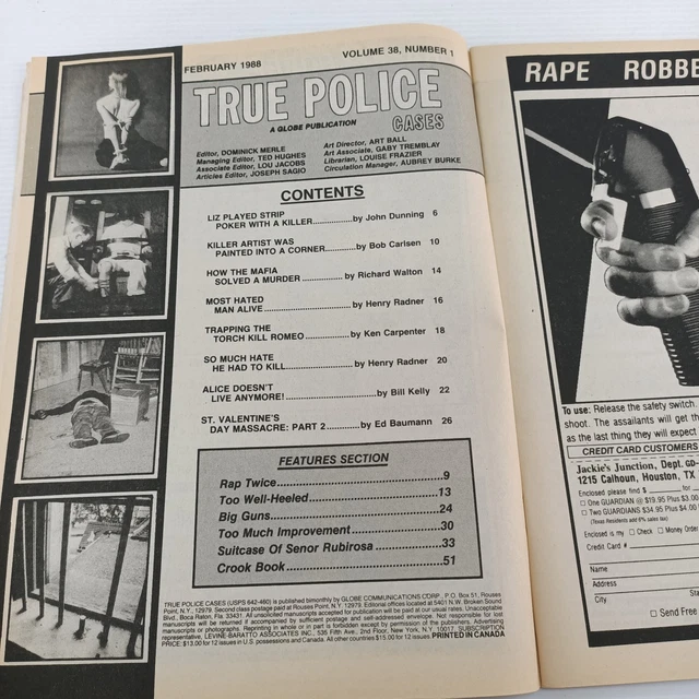 6X TRUE POLICE Cases 1988/89 True Crime Magazine Bundle Murder Torture ...