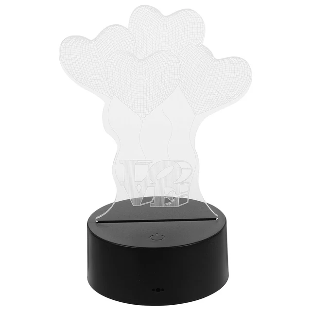 3D LAMP VISUAL Light Effect Touch Colors Changes Night Light (Four Love ...