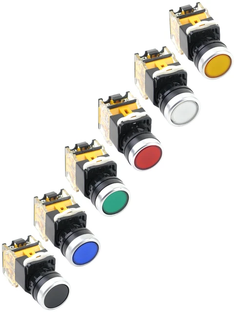 22MM NON-ILLUMINATED FLUSH Push Button Choose: Button Color, Switch ...