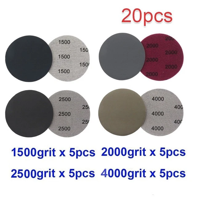 3 INCH SILICON Carbide Discs Pack of 20 Wet or Dry 1500 2000 2500 4000 ...