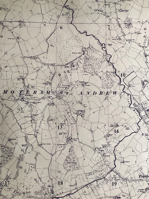 VINTAGE MAP OF Prestbury, Mottram St Andrew, Henbury & Macclesfield £7. ...