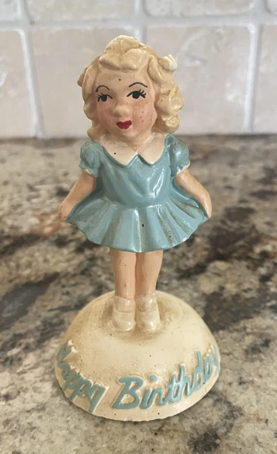 VINTAGE BIRTHDAY GIRL Cake Topper Figurine 1940s R M Murdock Chalkware ...