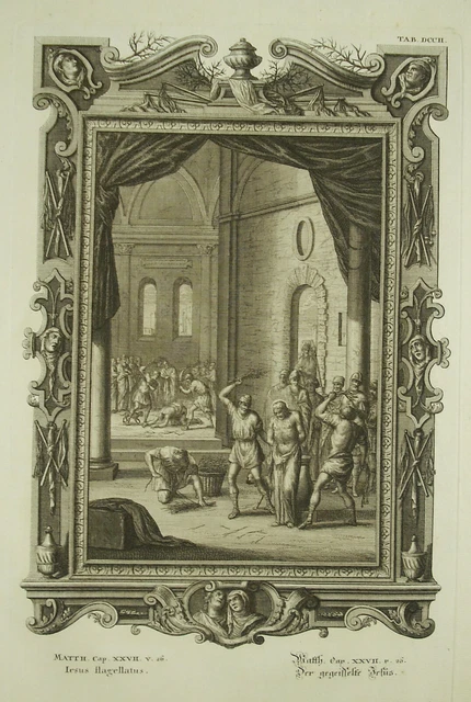 ENGRAVING 18TH C1740 Vie De Jesus La Flagellation Matt Xxvii Sc P G ...