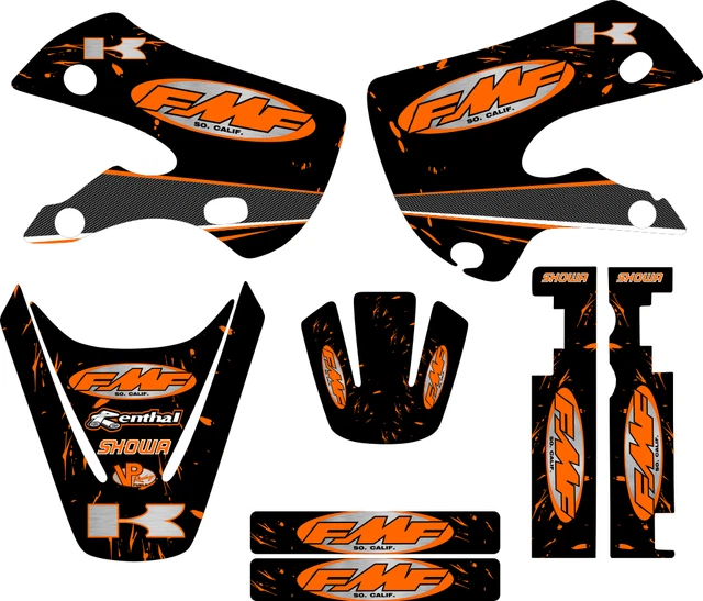 FMF Exhaust Graphics FMF Exhaust Decal Kit For 1999-2002 Kawasaki KX125 ...